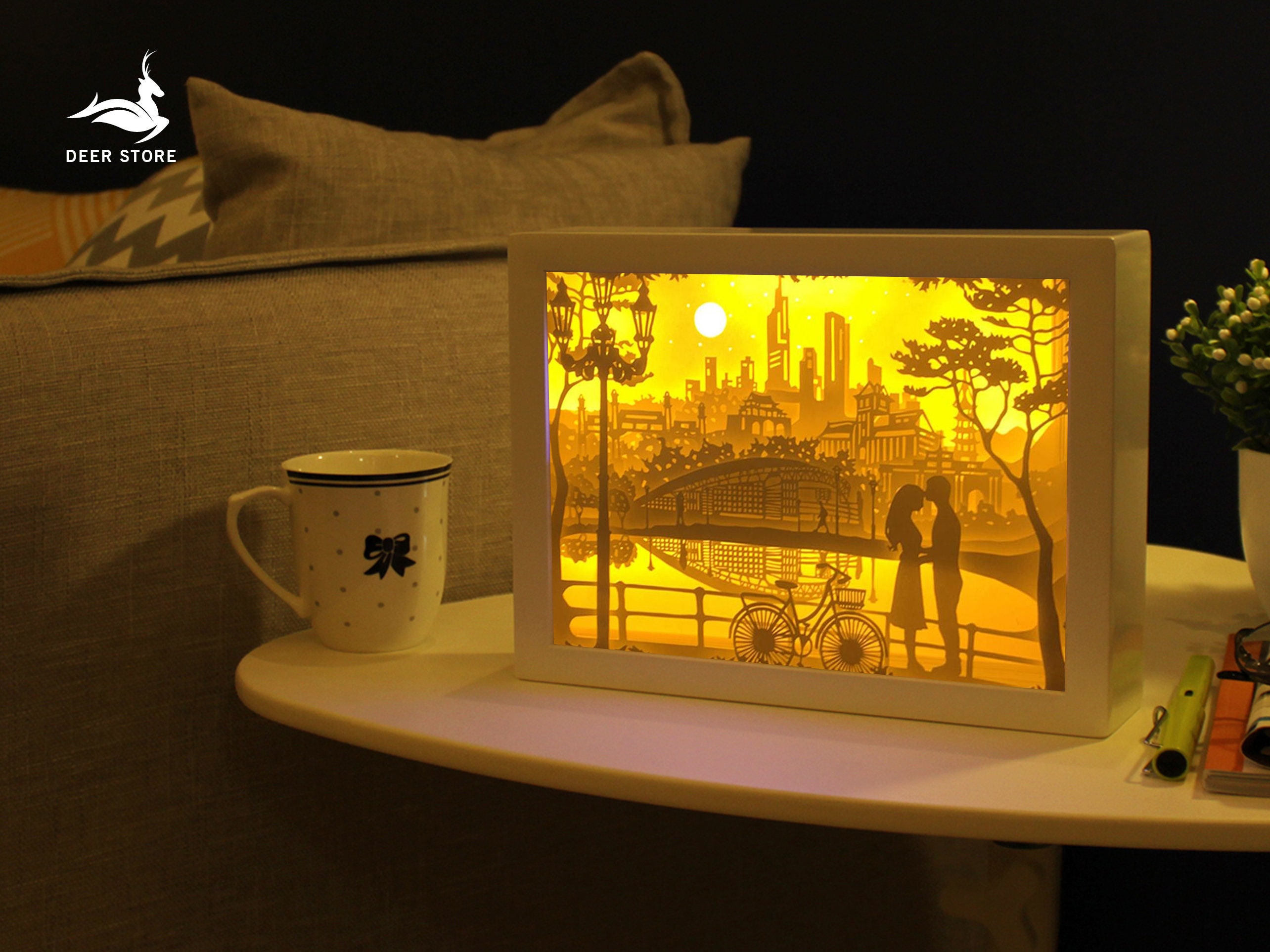 Valentine 3D Shadow Box. Custom Night Light Valentine's Day Gift for ...