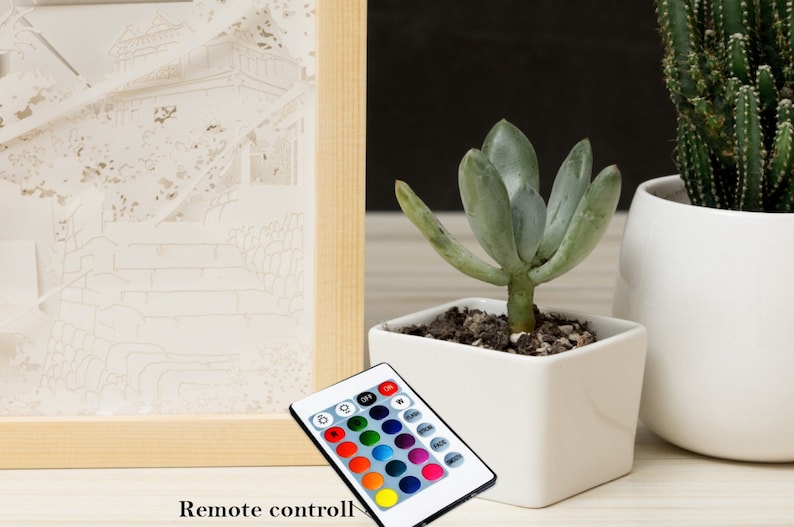 Anime Paper Cut Light Box (led RBG and Controller), 3D Shadow Box With ...