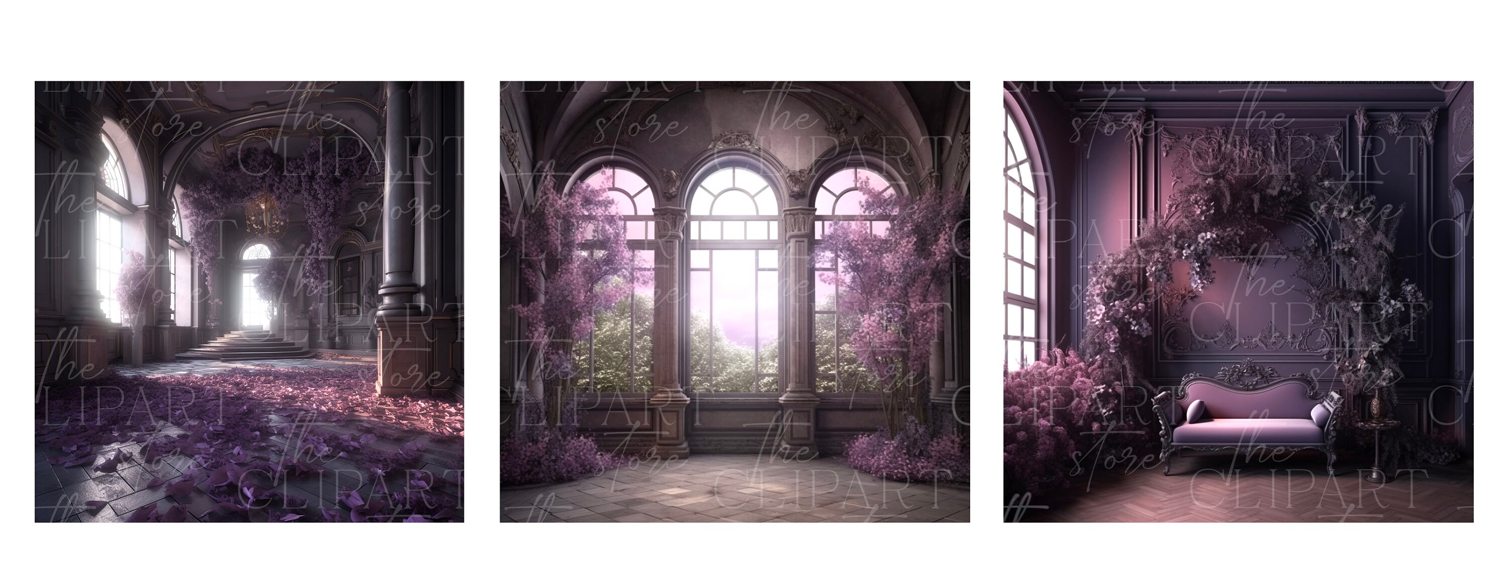 15 Digital Backdrops, Lilac Paradise Rooms, Maternity Backdrop Overlays ...