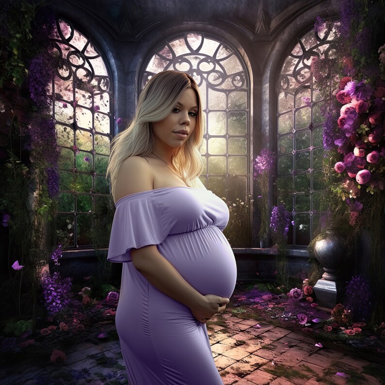 18 Digital Backdrops, Purple Fantasy, Maternity Backdrop Overlays ...