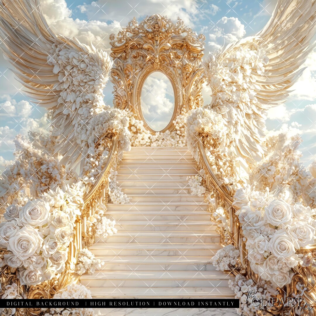 Floral Heaven Gold Background in Loving Memory Memorial Background ...