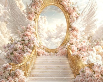 Floral Heaven Orange Background in Loving Memory Memorial Background ...