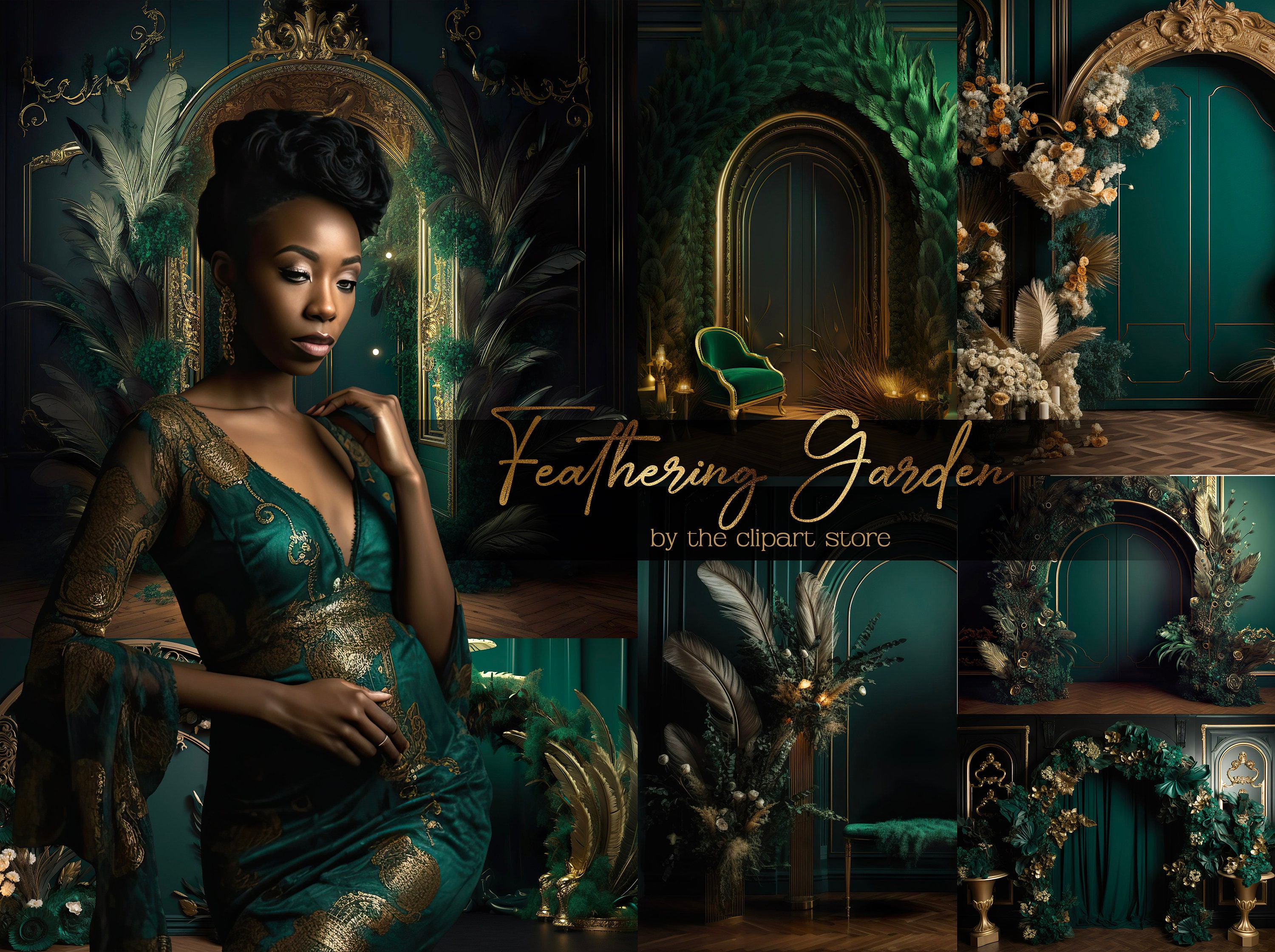 25 Digital Backdrops, Feathering Garden, Maternity Backdrop Overlays ...