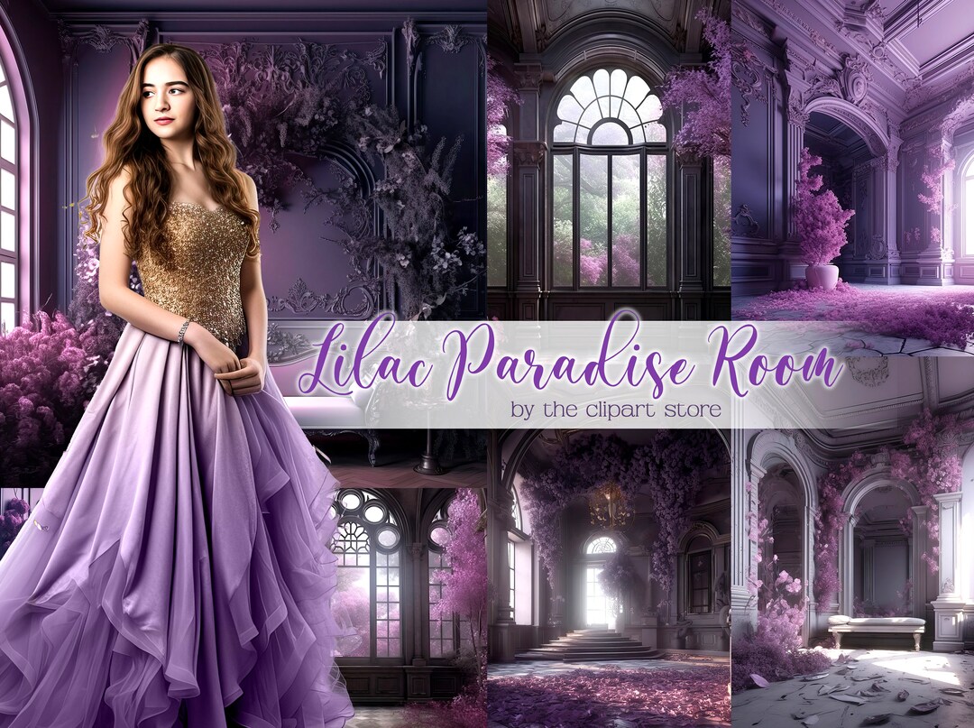 15 Digital Backdrops, Lilac Paradise Rooms, Maternity Backdrop Overlays ...