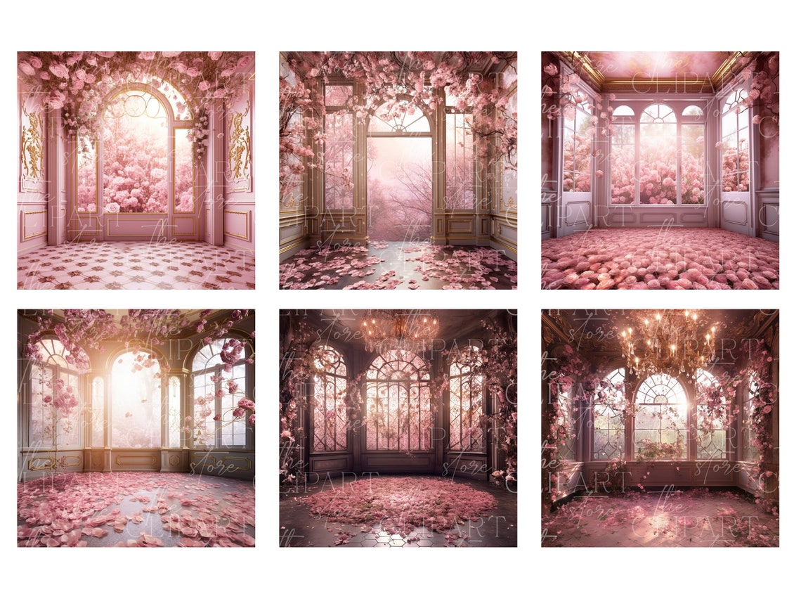 18 Digital Backdrops Pink Floral Rooms Maternity Backdrop - Etsy