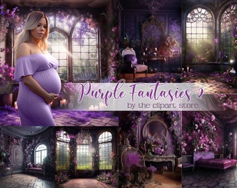 Purple Curtain Digital Backdrops, Maternity Backdrop Overlays ...