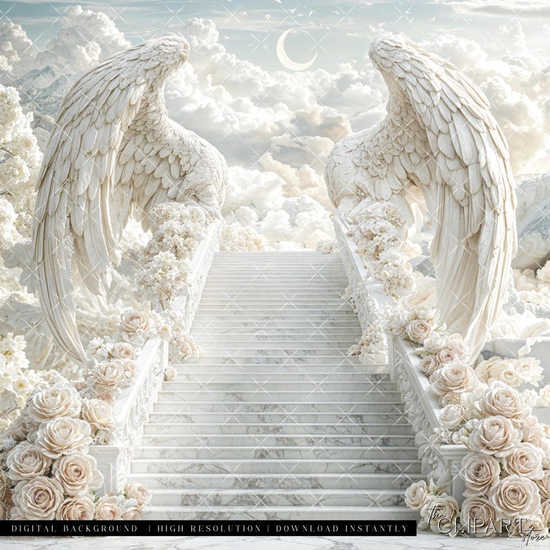 Floral Heaven White Background in Loving Memory Memorial Background ...