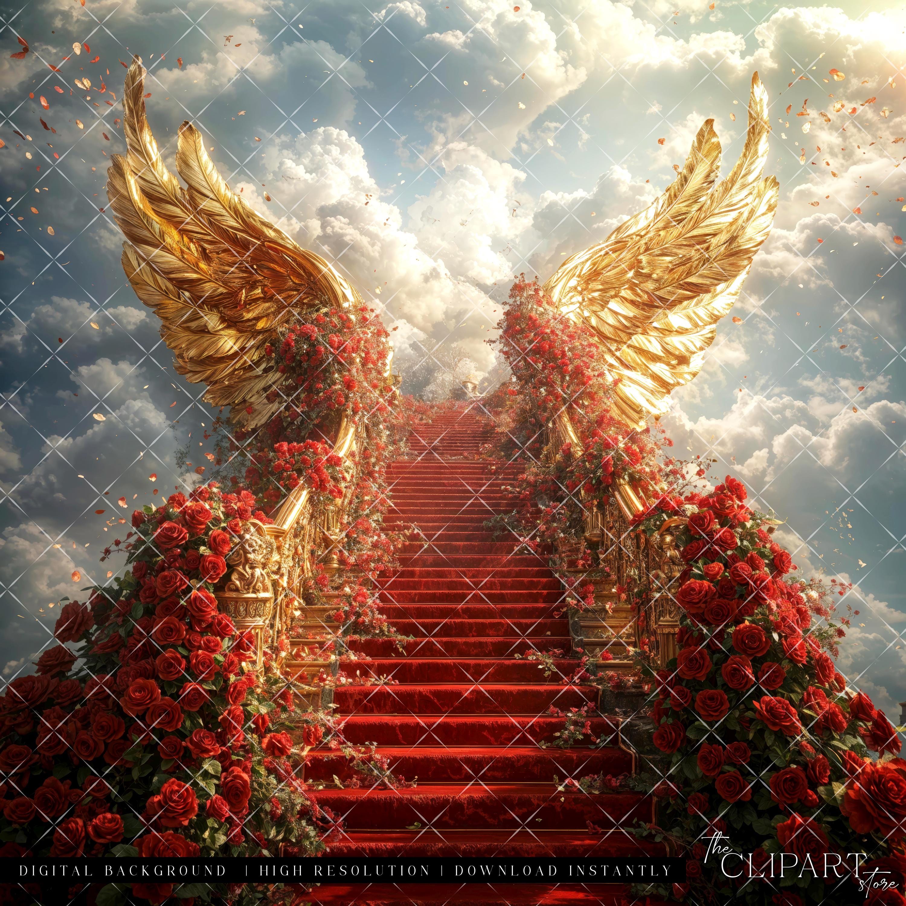 Floral Heaven Red Background in Loving Memory Memorial Background ...