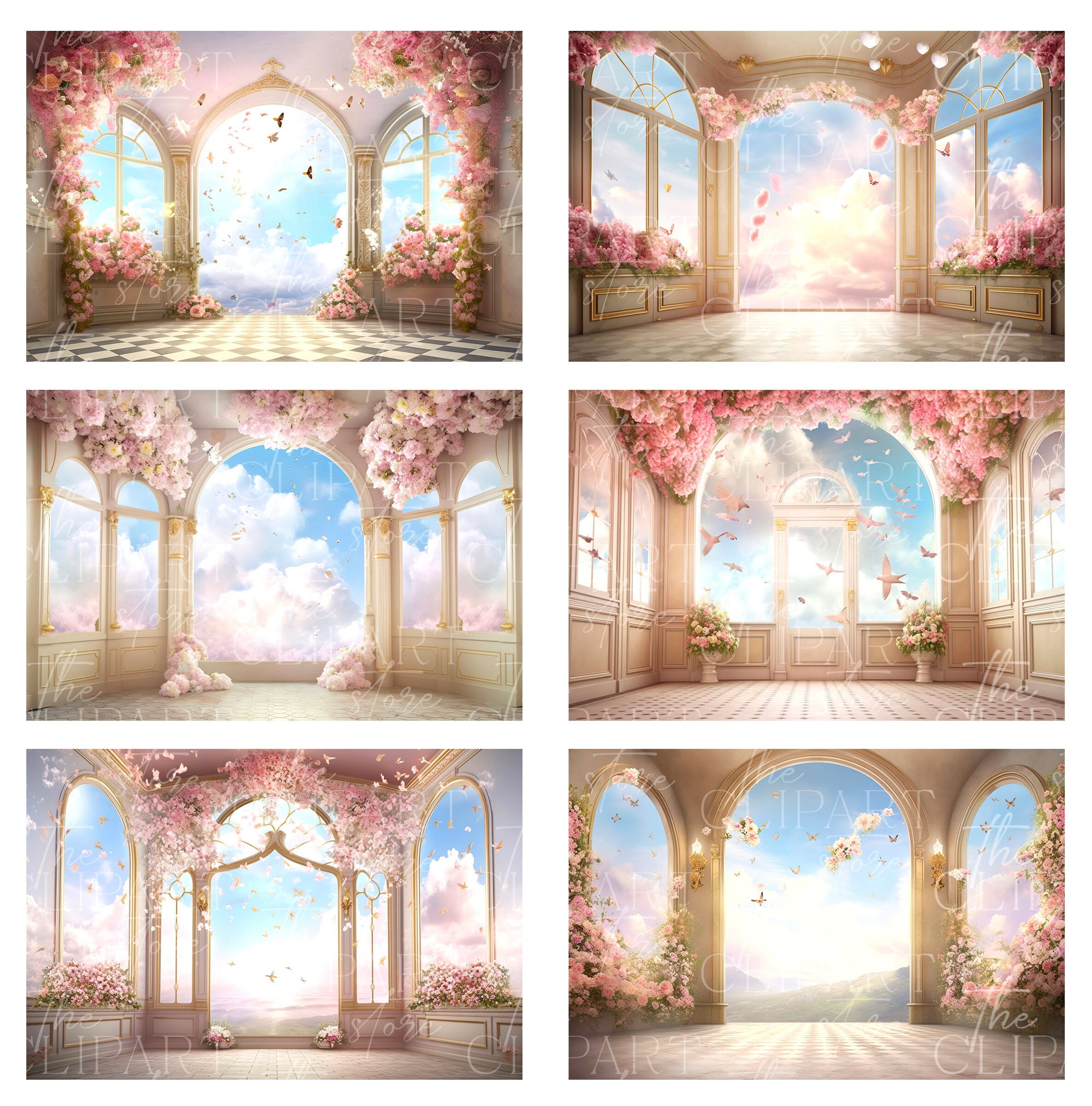 20 Digital Backdrops, Heavenly Pink 2, Maternity Backdrop Overlays ...