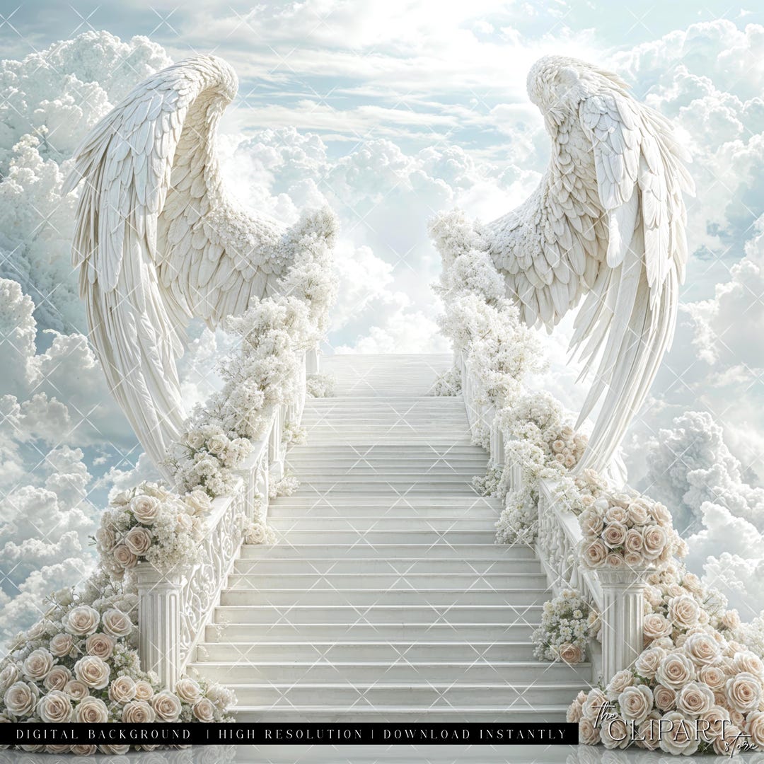 Floral Heaven White Background in Loving Memory Memorial Background ...