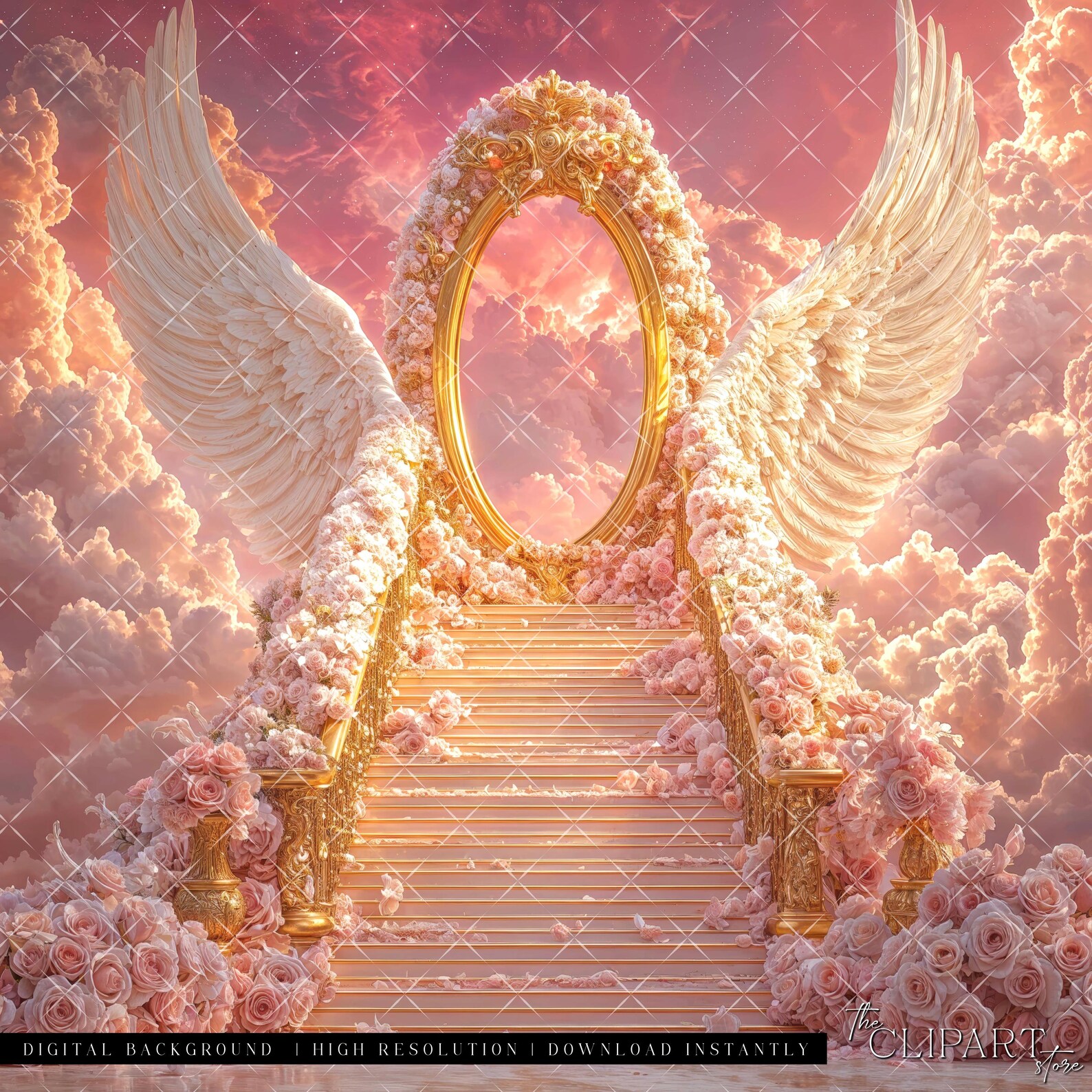 Floral Heaven Pink and Gold Background in Loving Memory Memorial ...