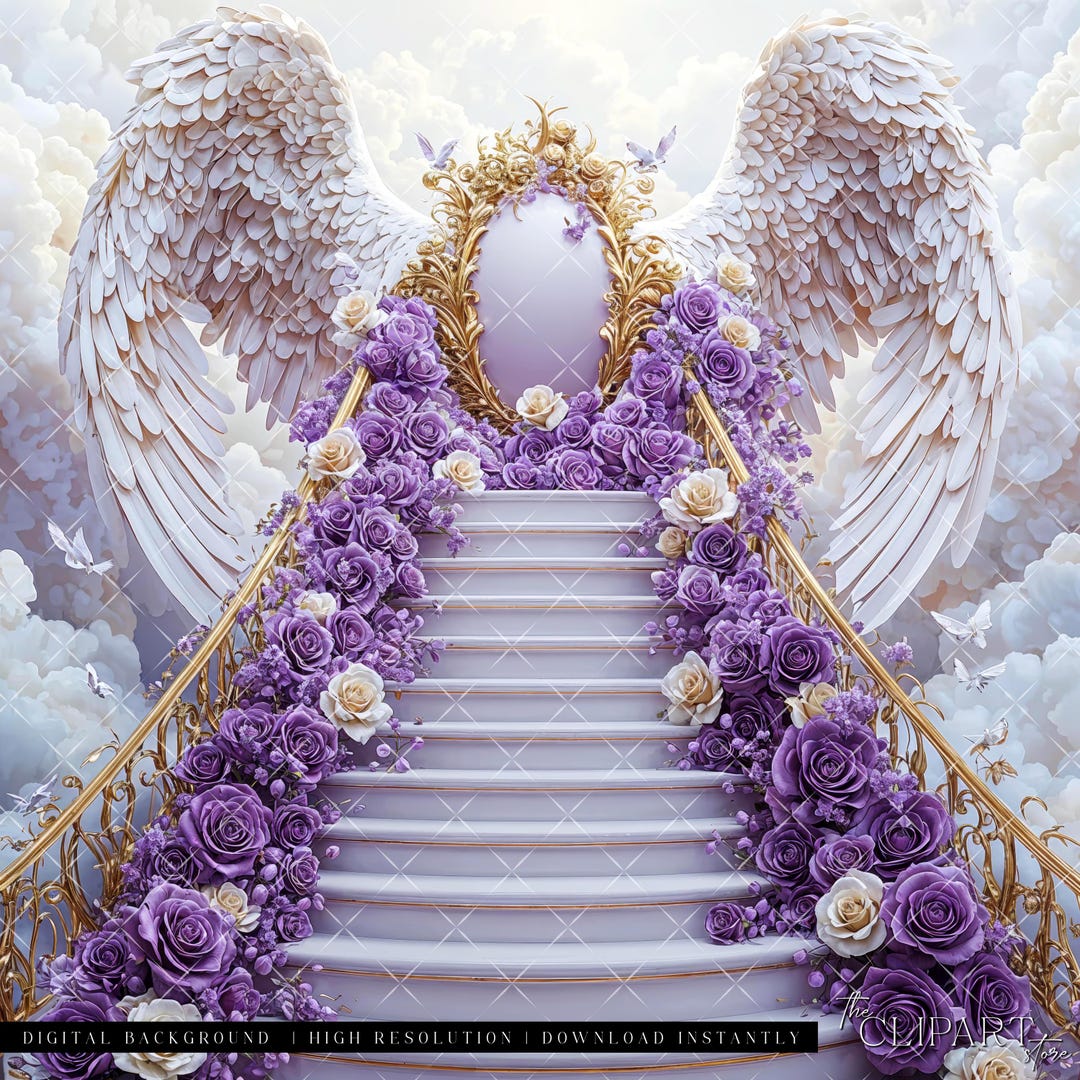 Floral Heaven Purple Background in Loving Memory Memorial Background ...