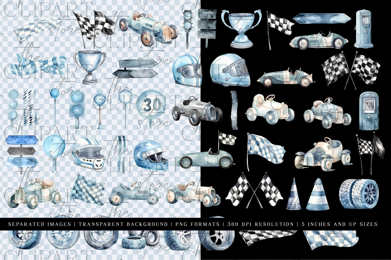 Vintage Racing Watercolor Cars, Vintage Cute Cars Watercolor, Racecar ...