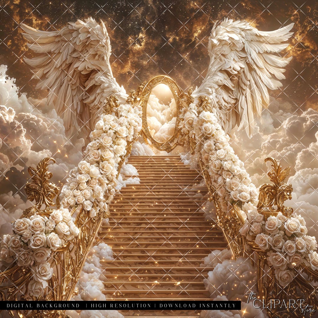 Floral Heaven Gold Background in Loving Memory Memorial Background ...