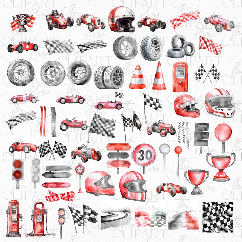 Vintage Racing Watercolor Cars Vintage Cute Cars Watercolor Racecar ...