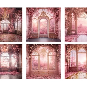 18 Digital Backdrops, Pink Floral Rooms, Maternity Backdrop Overlays ...