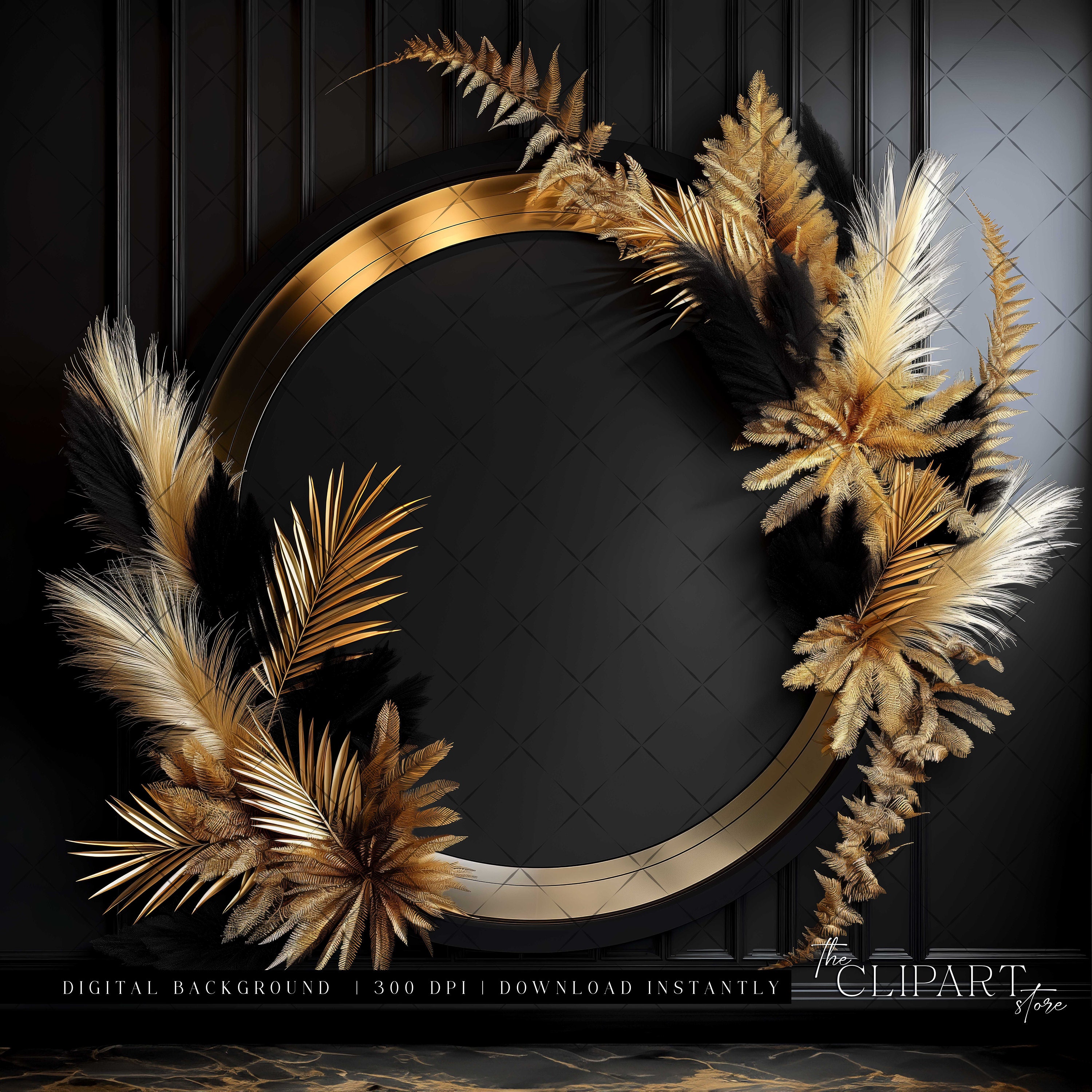 Black And Gold Digital Background