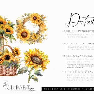 Watercolor Sunflowers Clipart Fall Sunflower Floral Bouquets PNG ...