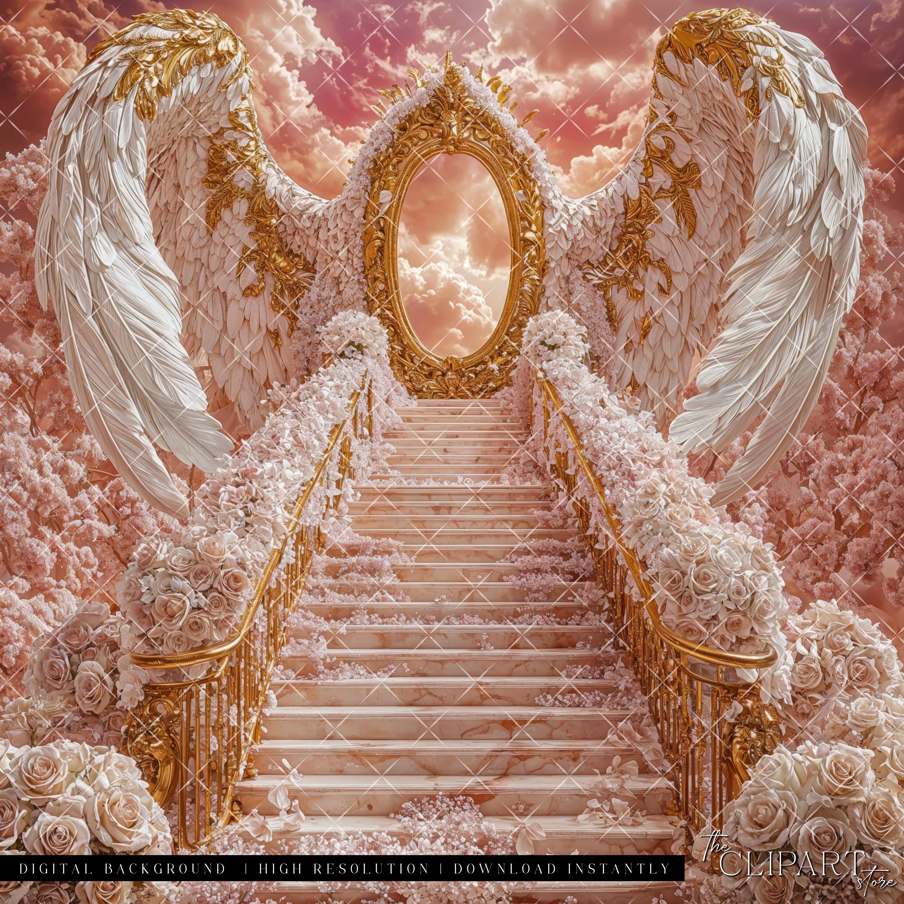 Floral Heaven Pink and Gold Background in Loving Memory Memorial ...