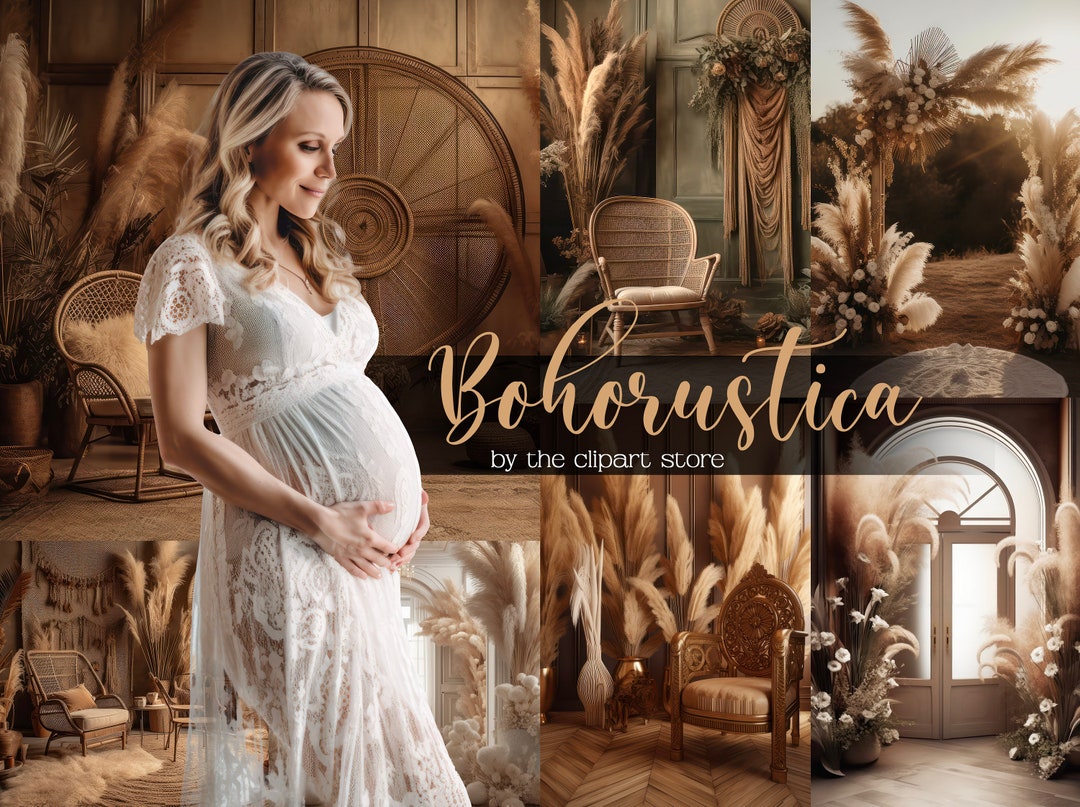36 Digital Backdrops, Bohorustica, Maternity Backdrop Overlays ...