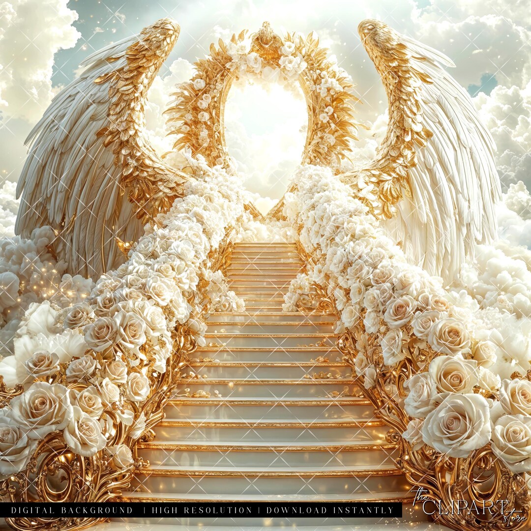 Floral Heaven Gold Background in Loving Memory Memorial Background ...