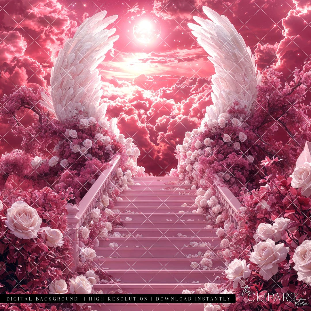 Floral Heaven Pink Background in Loving Memory Memorial Background ...