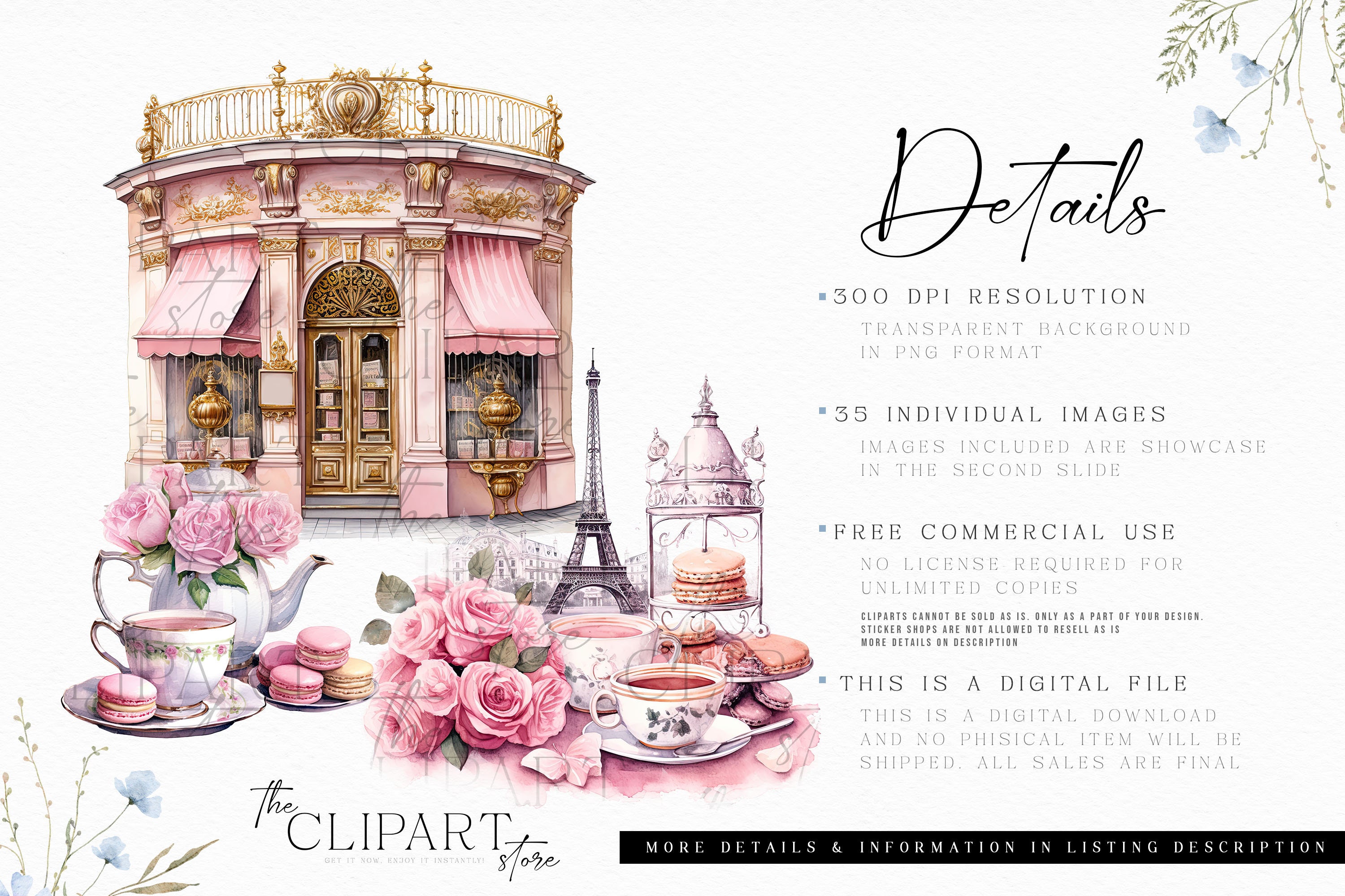 Le Cafe Paris Clipart Colletion, Paris Coffee Shop, Aris Illustration ...