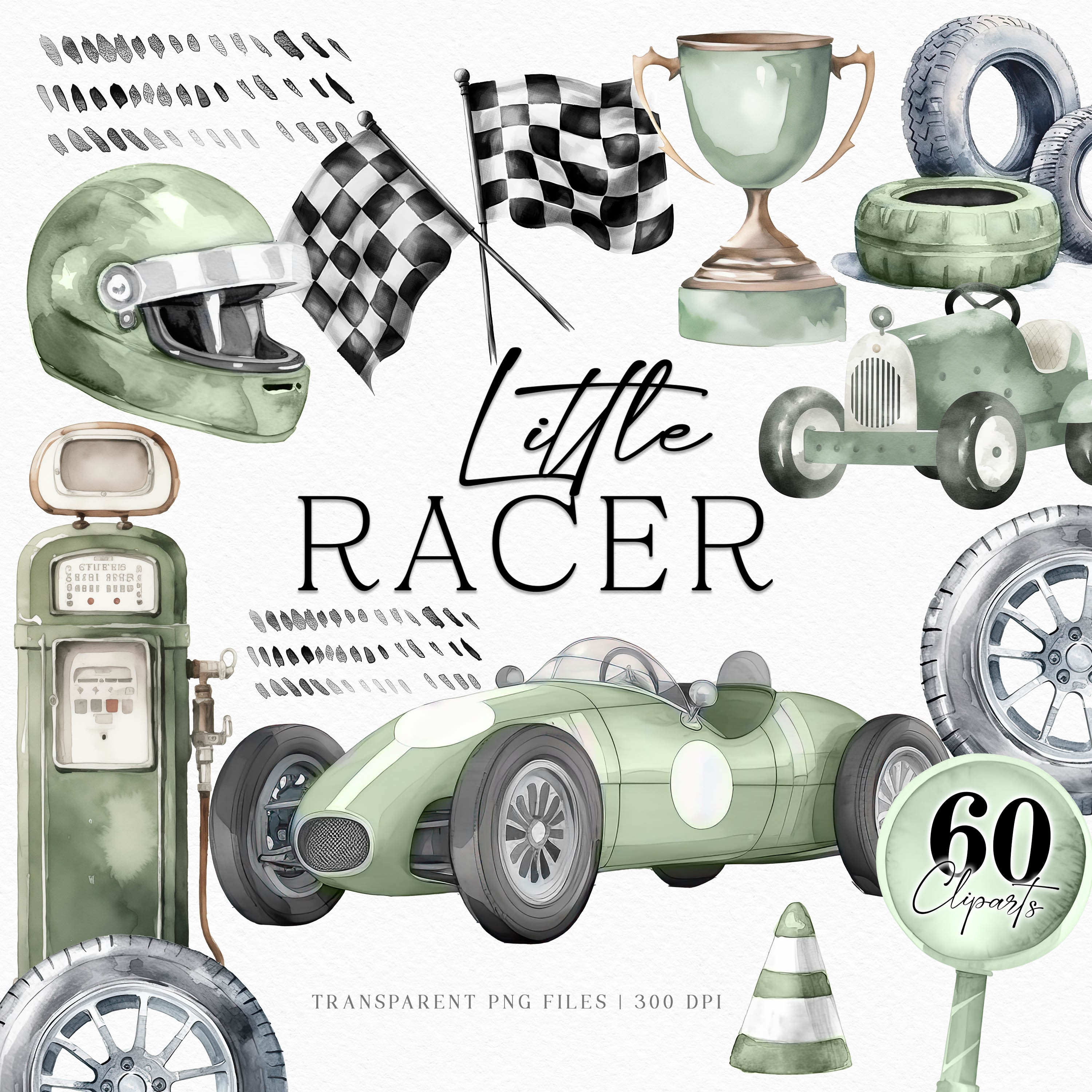Vintage Racing Watercolor Cars Vintage Cute Cars Watercolor Racecar ...
