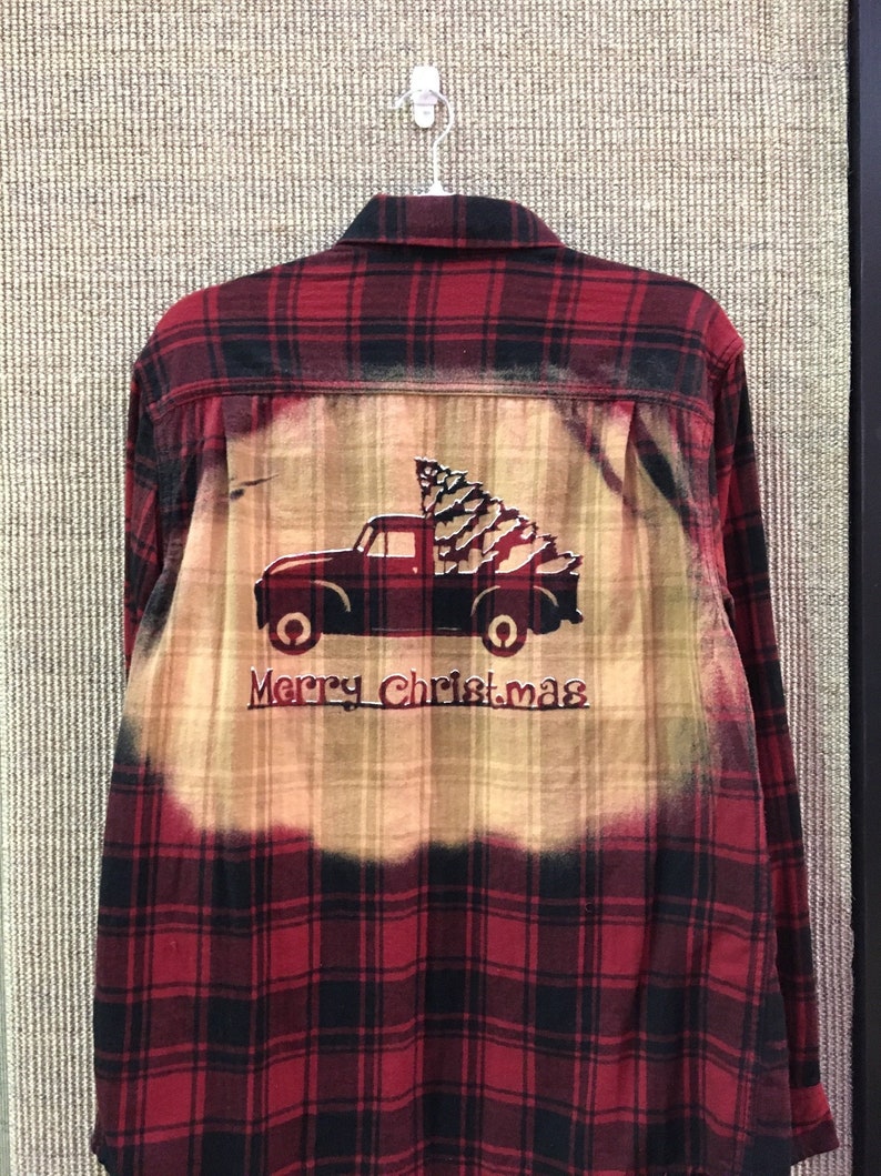 Christmas Truck Bleached Flannel - Etsy