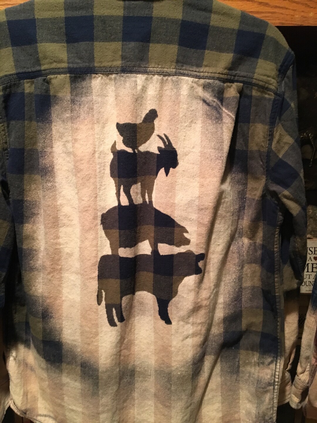 Custom Bleached Flannel Shirt - Farm Stack - Etsy