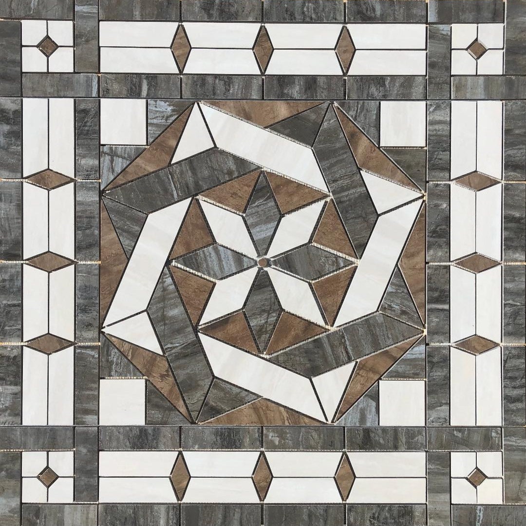 36" X 36" Porcelain Tile Medallion -daltile River Marble Tile Series ...