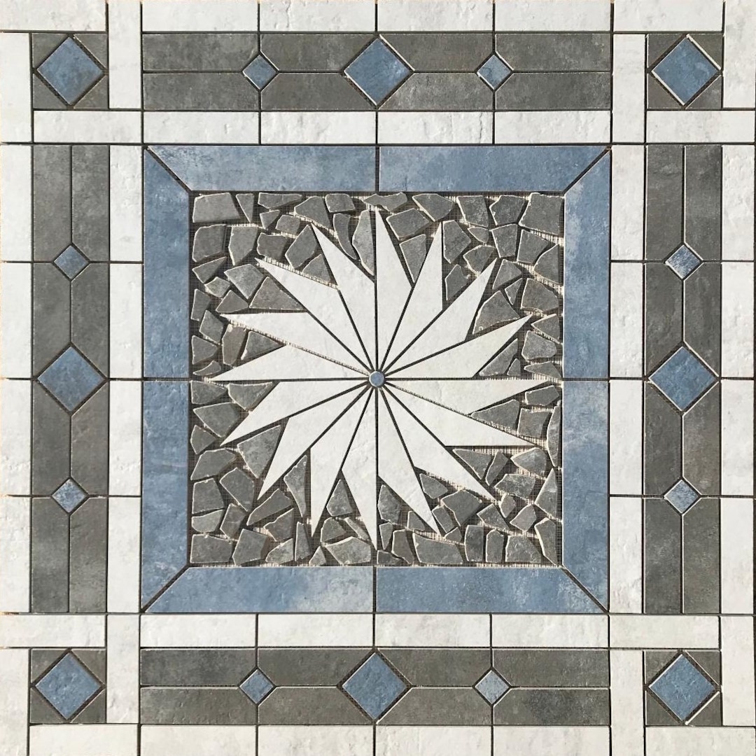36" X 36" Tile Medallion Deco Mosaic Accent - Happy Floors French ...