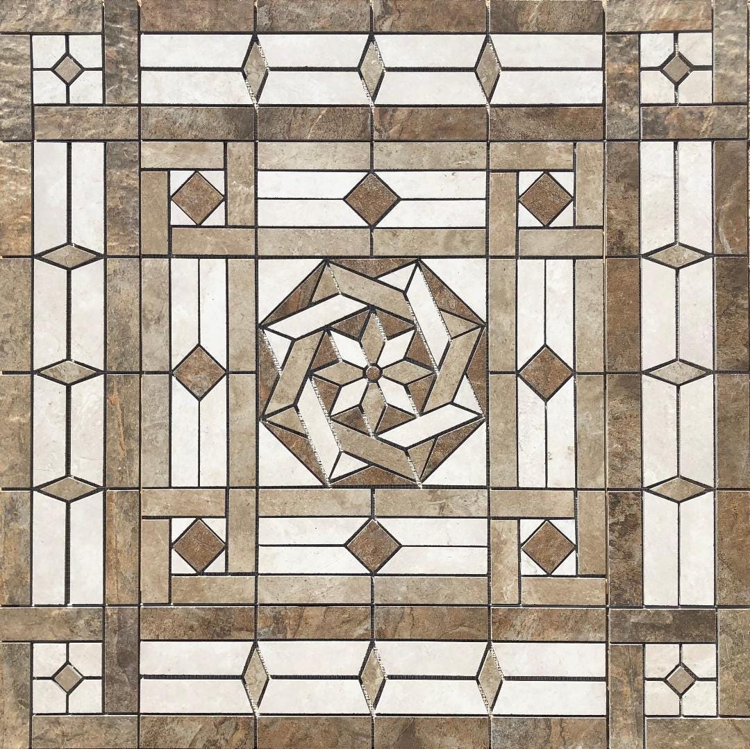 36" X 36" Tile Floor Medallion - American Olean Kendal Slate Tile ...