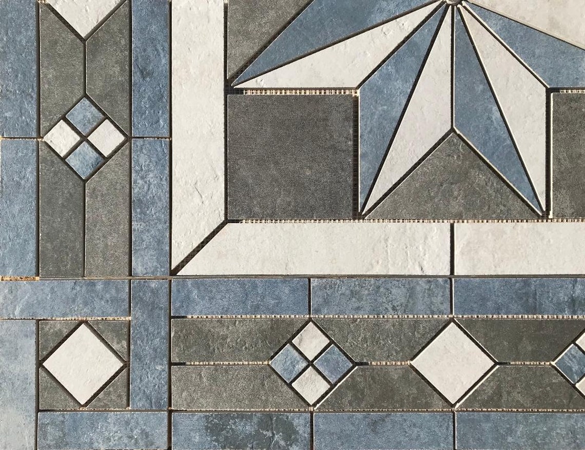 36 X 36 Tile Medallion Deco Mosaic Accent Happy - Etsy