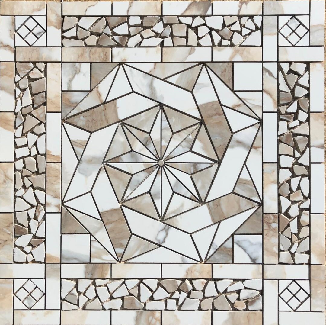 36" X 36" Tile Medallion - Happy Floors Crash Tile Series - Etsy