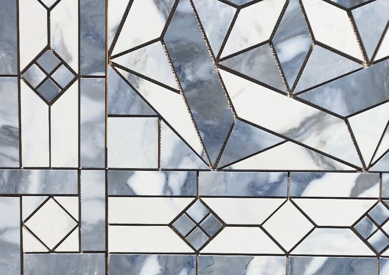 36" X 36" Tile Medallion - Happy Floors Crash Blue Tile Series - Etsy