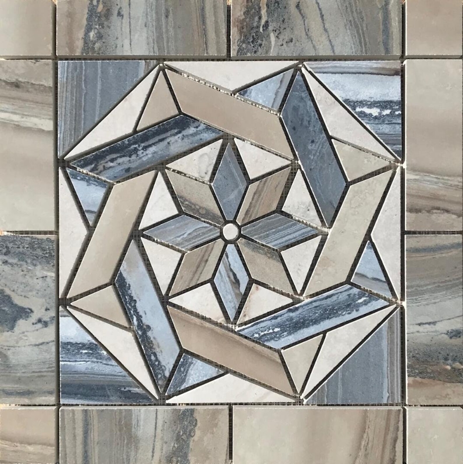 15" X 15" Tile Medallion - Happy Floors Exotic Stone (POLISHED) - Etsy