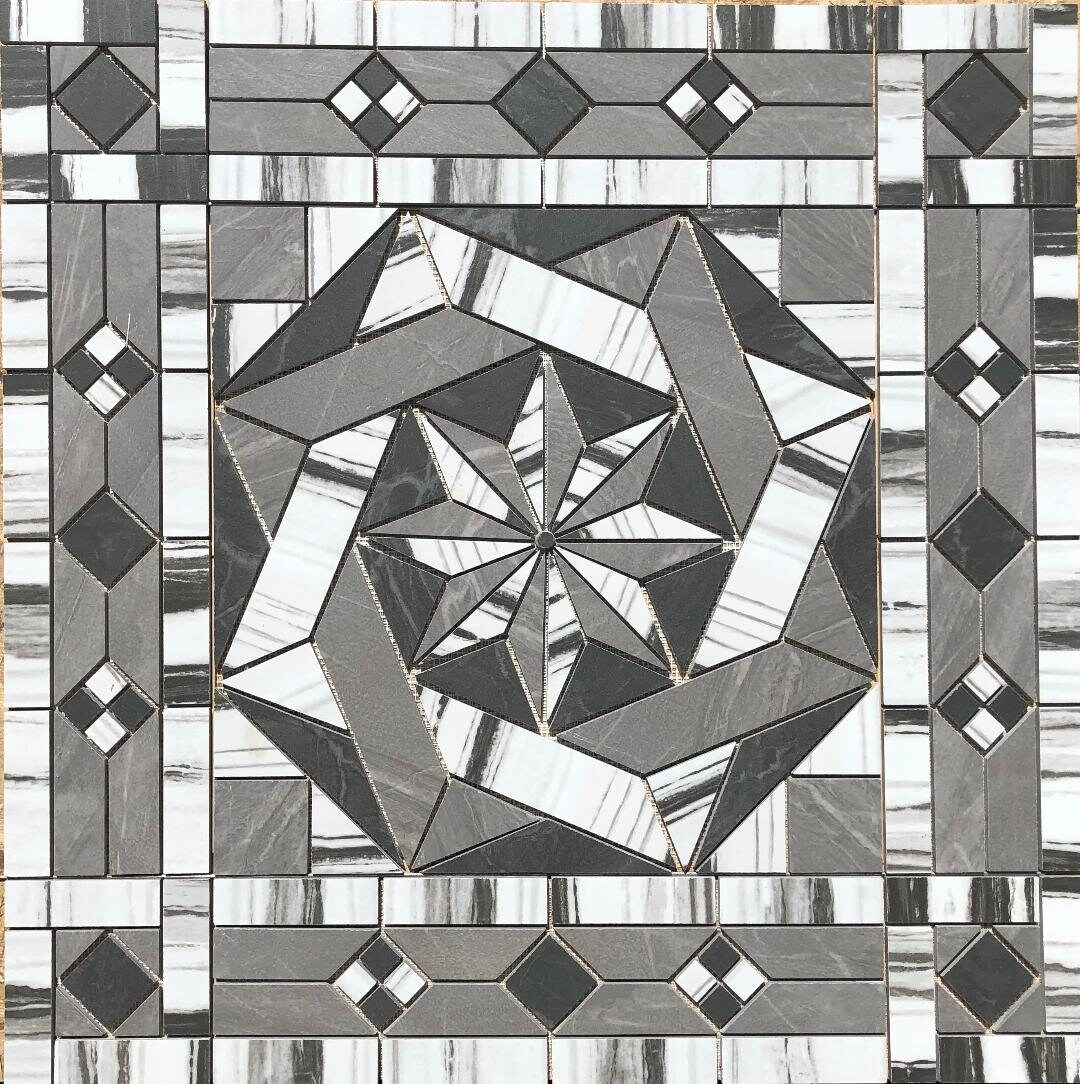 36" X 36" Tile Medallion Mosaic - Daltile Vertuo Tile Series - Etsy