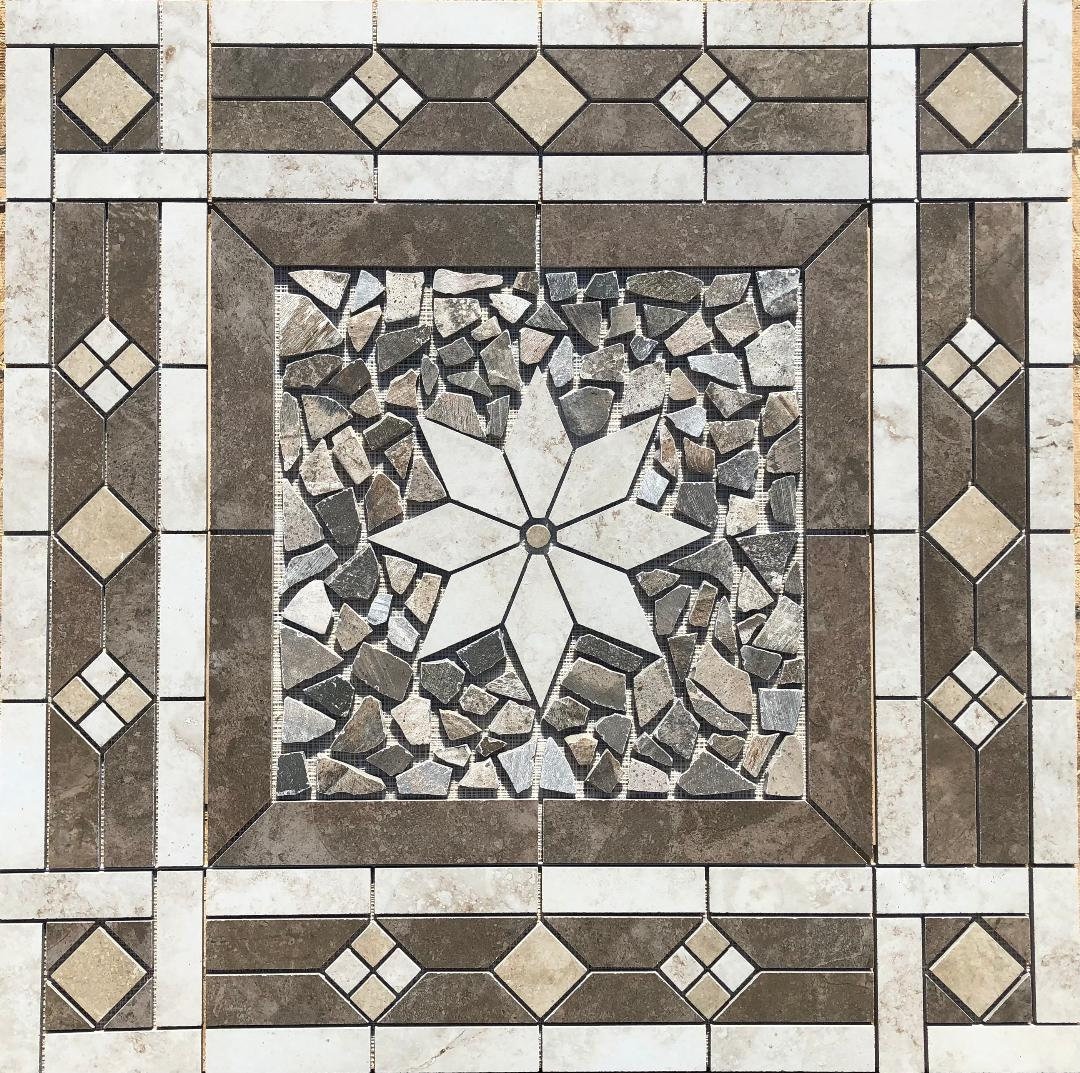 36" X 36" Tile Floor Medallion - Daltile Esta Villa & Affinity Tile ...