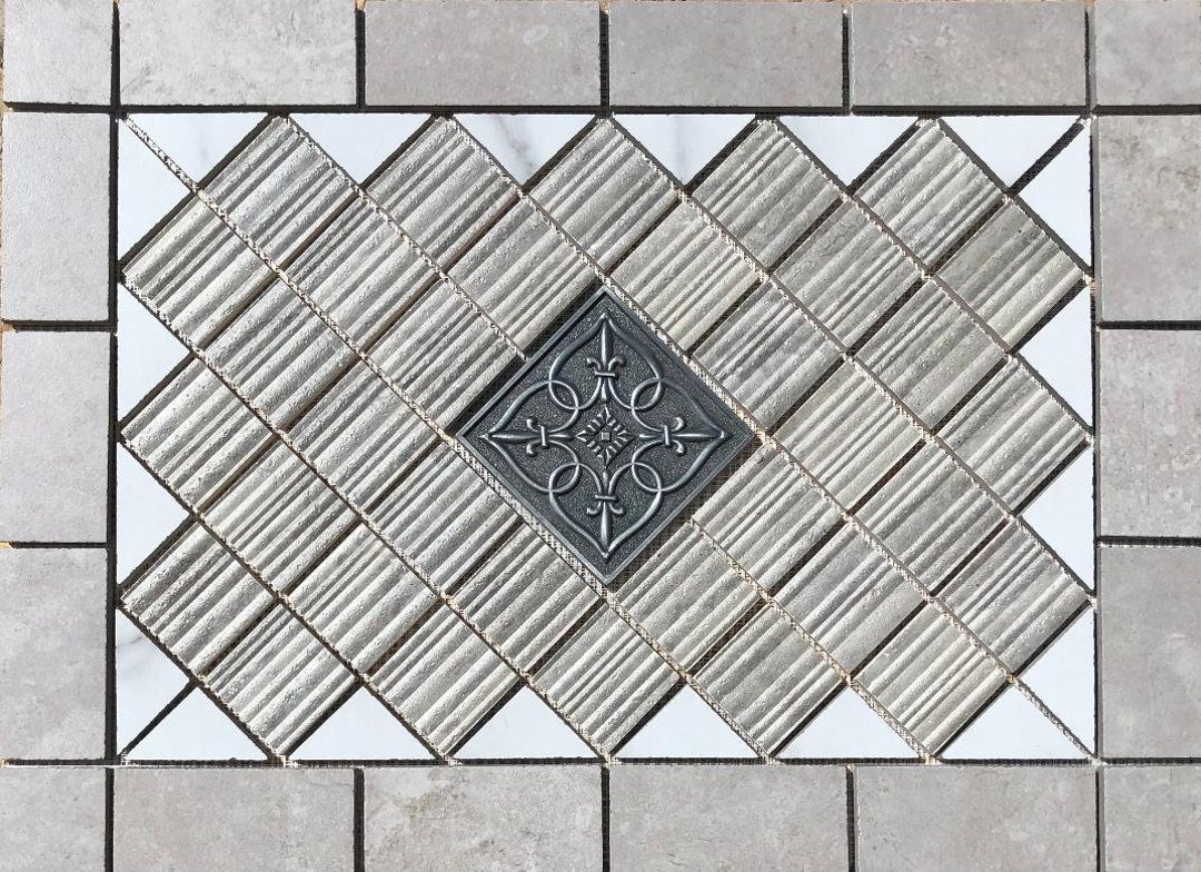 21 5/8 X 15 3/4 Tile Medallion Daltile Affinity & Calligo metal accent ...