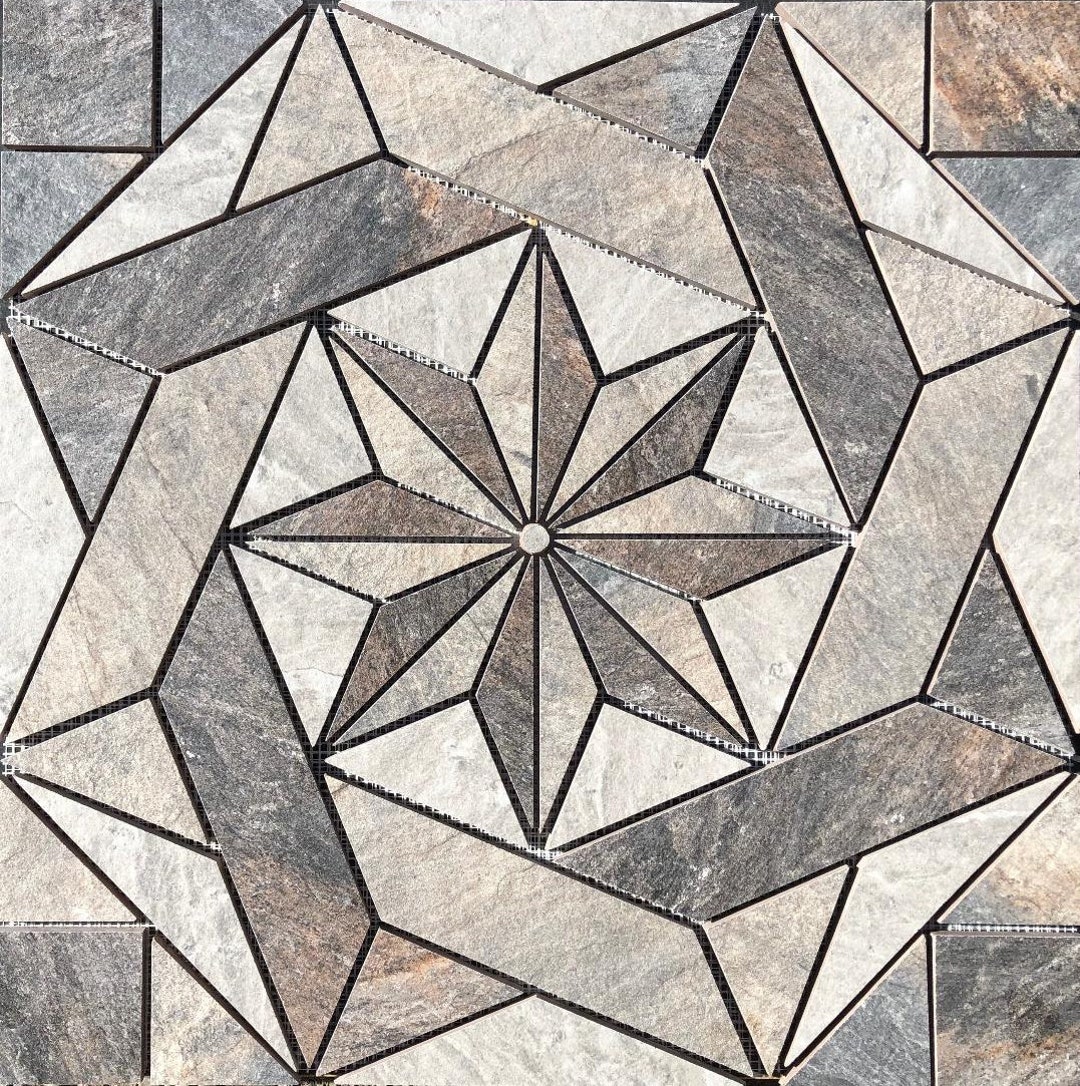 22 1/4" X 22 1/4" Tile Medallion Mural - Intereramic Tile Series - Etsy