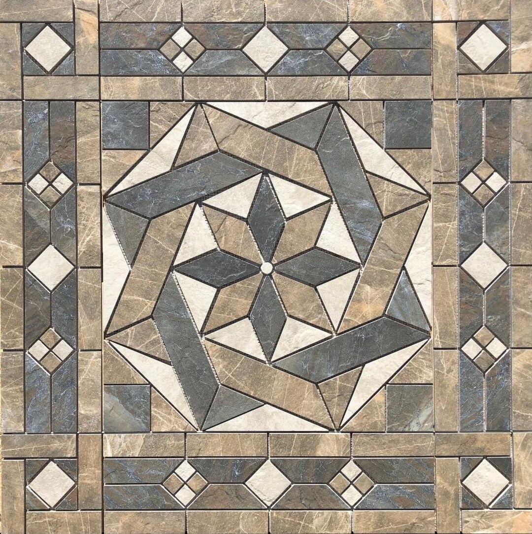 36" X 36" Tile Medallion Mosaic - Happy Floors Phoenix Tile Series - Etsy