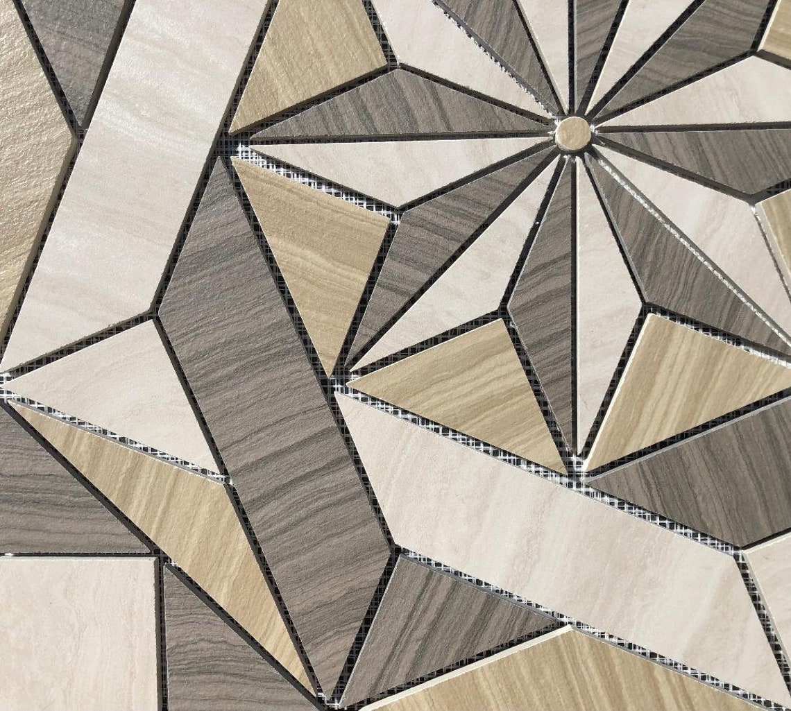 Handmade Porcelain Tile Medallion Mural: Java Joint Series (22.25") - Etsy