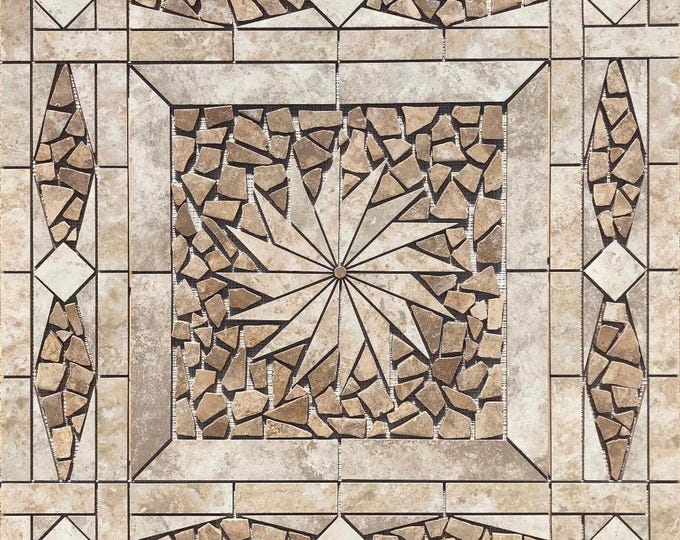 36" X 36" Tile Medallion Mosaic Inlay - Daltile Salerno & Heathland ...