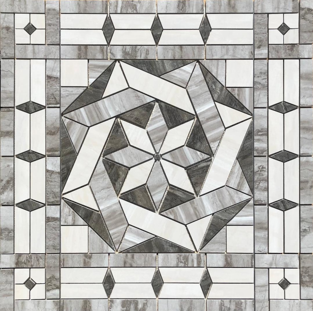 36" X 36" Porcelain Tile Medallion -daltile River Marble Tile Series ...