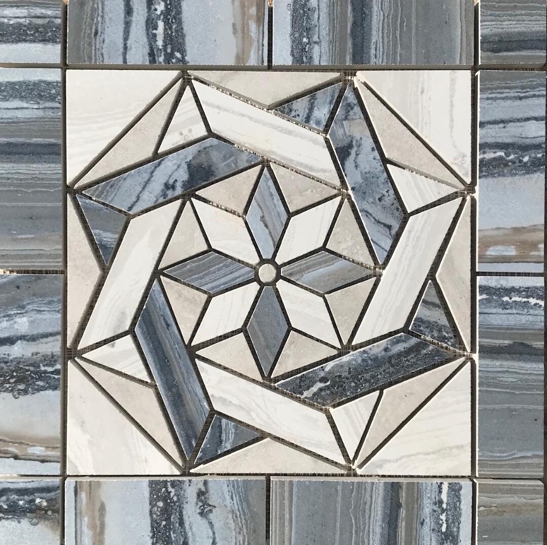 15" X 15" Tile Medallion - Happy Floors Exotic Stone (POLISHED) - Etsy