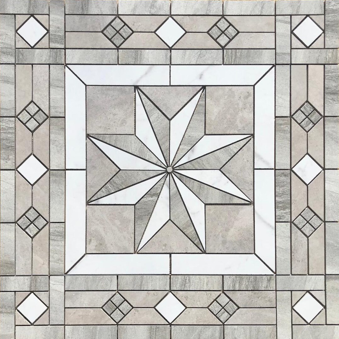 36" X 36" Tile Medallion Mosaic - Daltile Linden Point & Affinity Tile ...