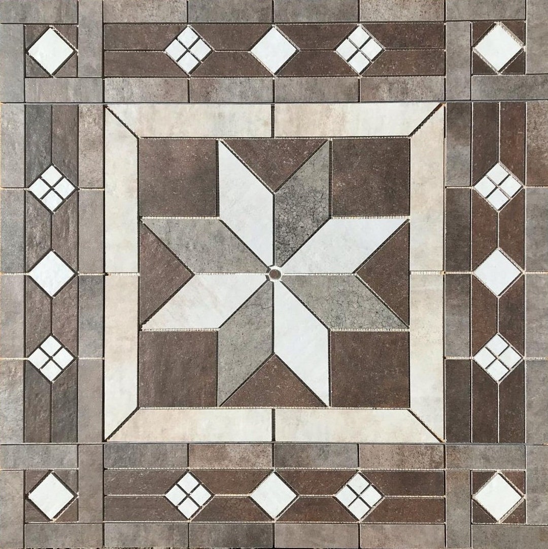 36" X 36" Floor Tile Medallion - Daltile Cotto Contempo Tile Series - Etsy