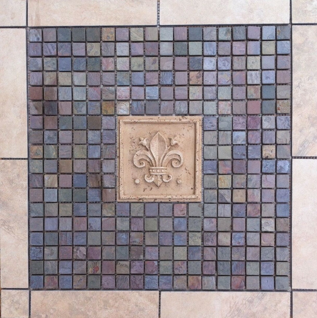 21 7/8" X 21 7/8" Tile & Slate Medallion - Florim Stonefire Tile and ...