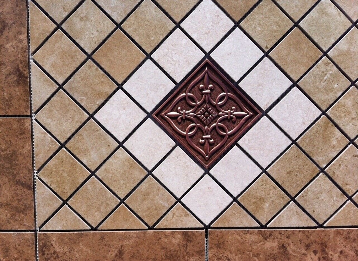 21 1/4" X 15 1/2" Tile Medallion - Daltile Affinity Tile Series - Metal ...